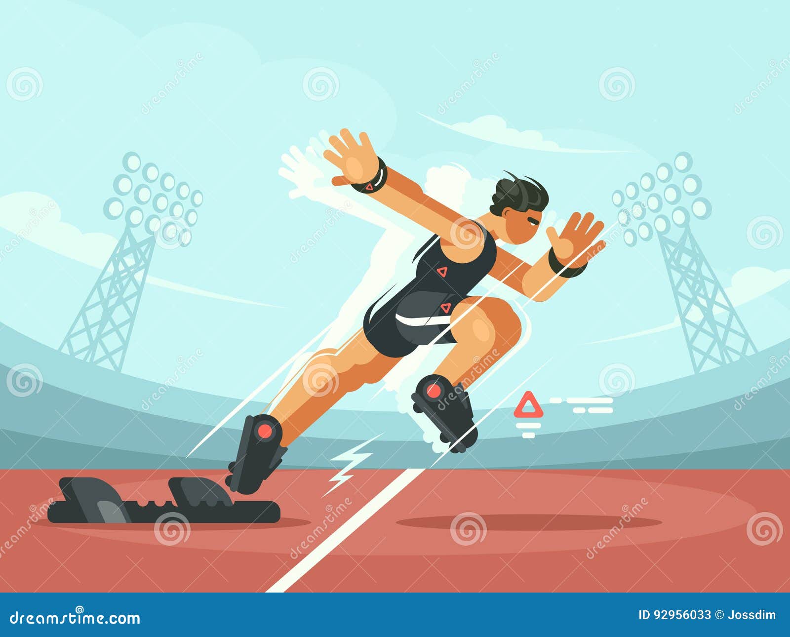 Athlete sprint start stock vector. Illustration of launch - 92956033
