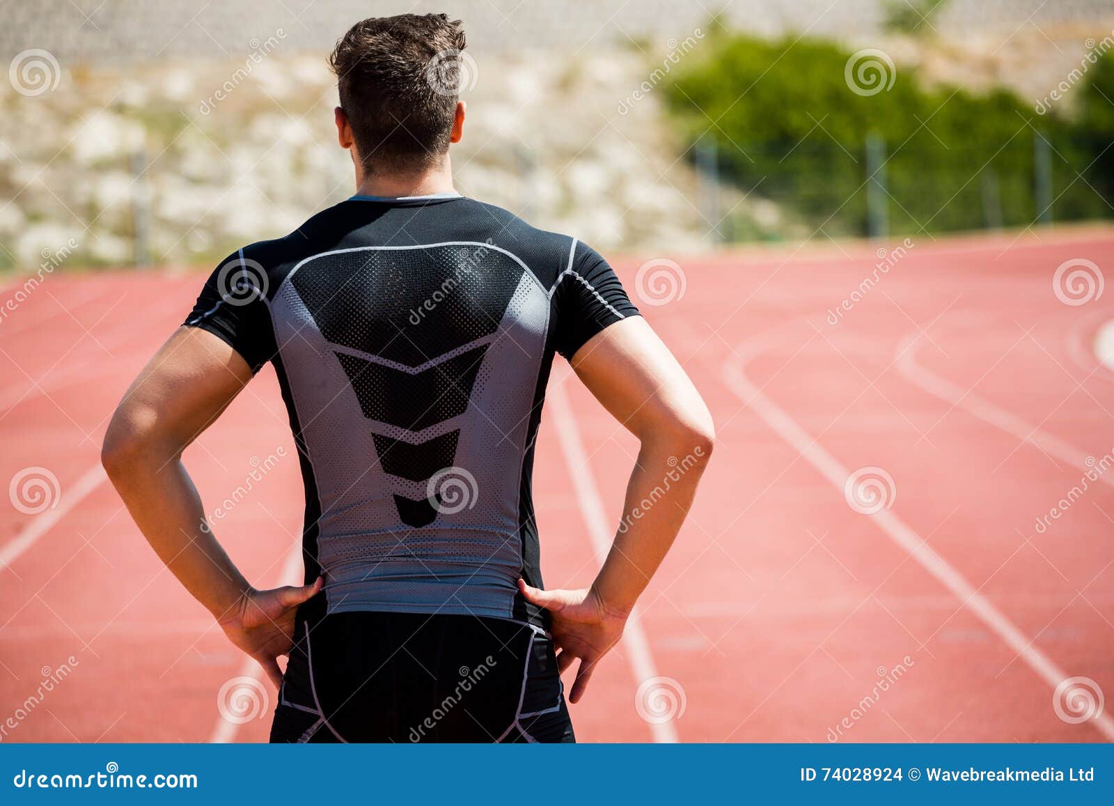 Athlete Standing on Running Track Stock Photo - Image of competition ...