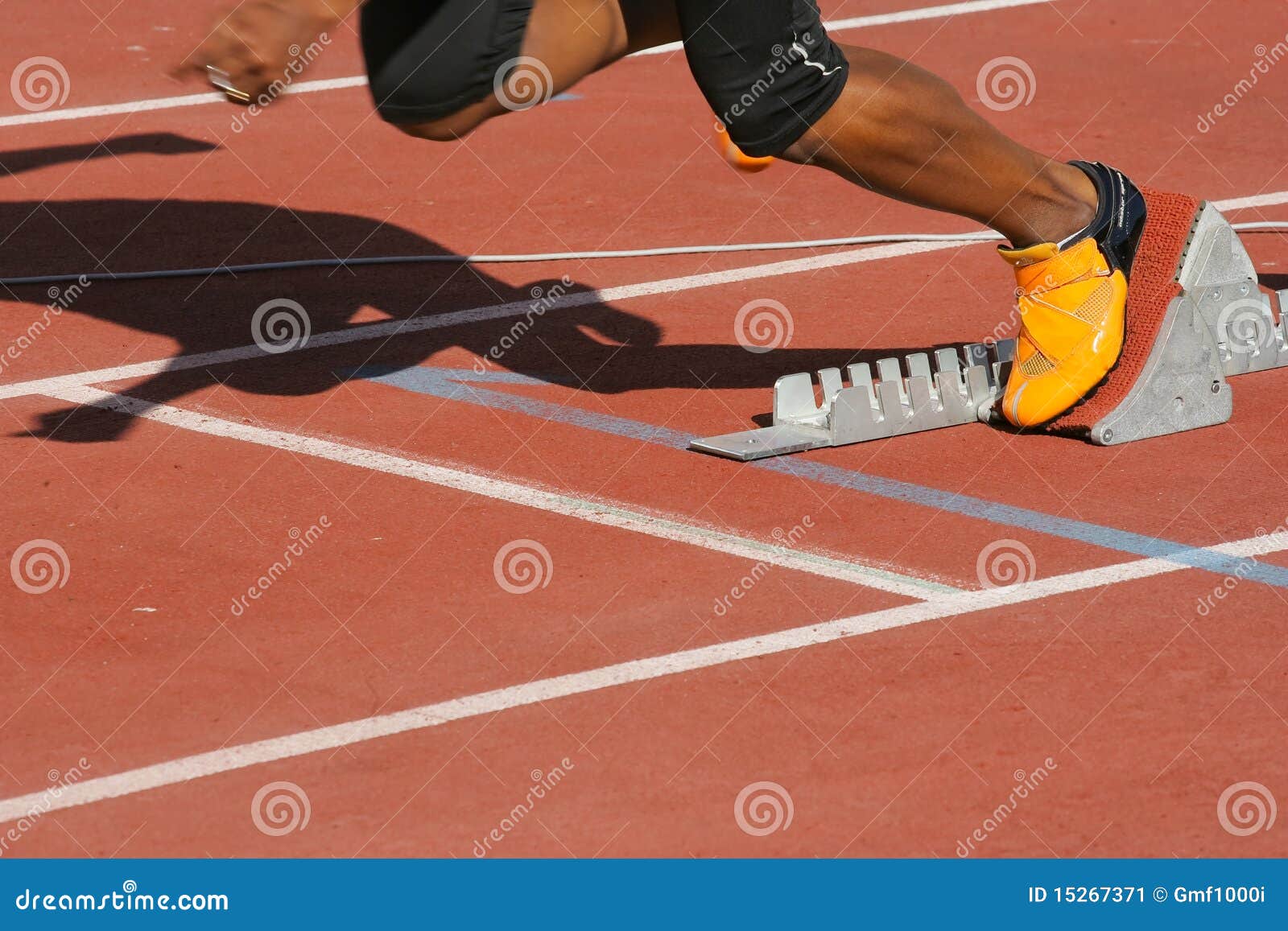 Athlete in start blocks stock image. Image of race, spikes - 15267371