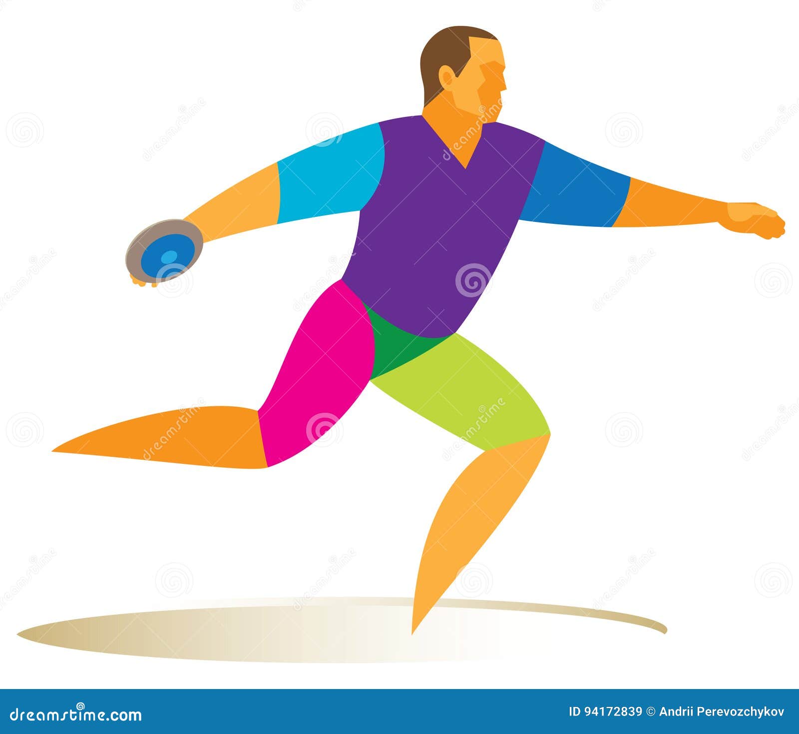 Athlete thrower disc stock vector. Illustration of preparing - 94172839