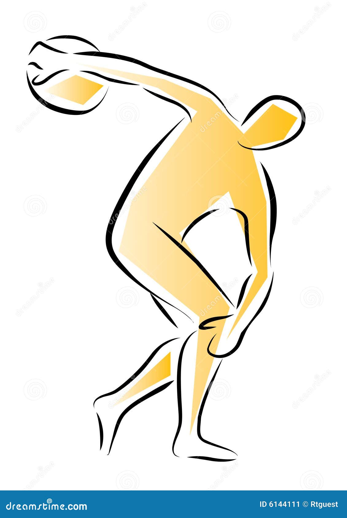 Athlete throwing discus stock vector. Illustration of team - 6144111