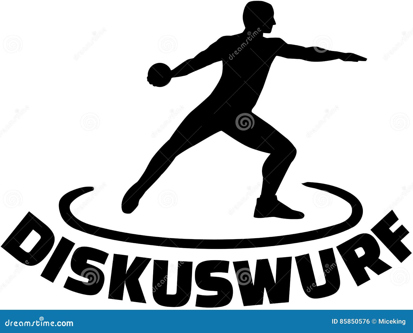 Athlete Throwing The Discus In The Form Of Tablet Vector Illustration ...