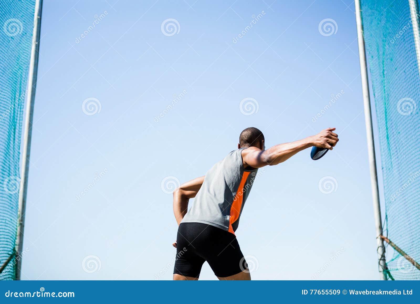 Athlete about To Throw a Discus Stock Image - Image of strength ...