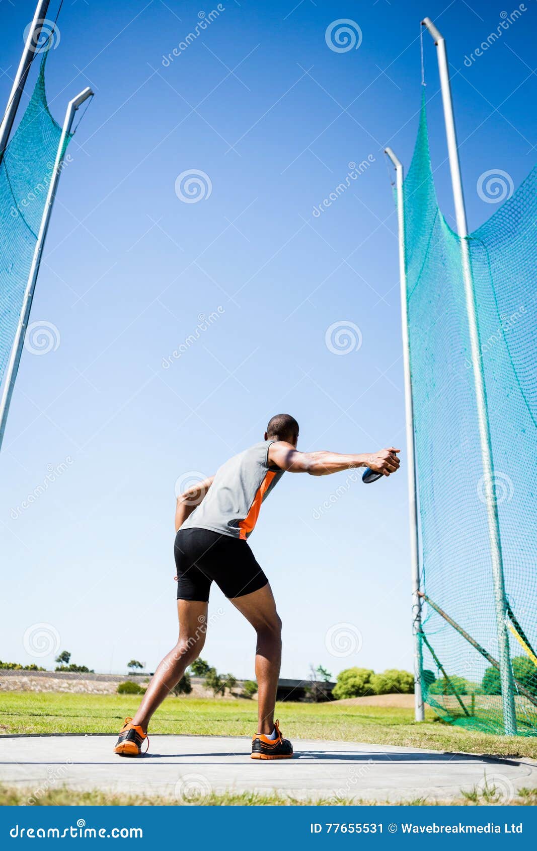 Athlete about To Throw a Discus Stock Image - Image of practicing ...