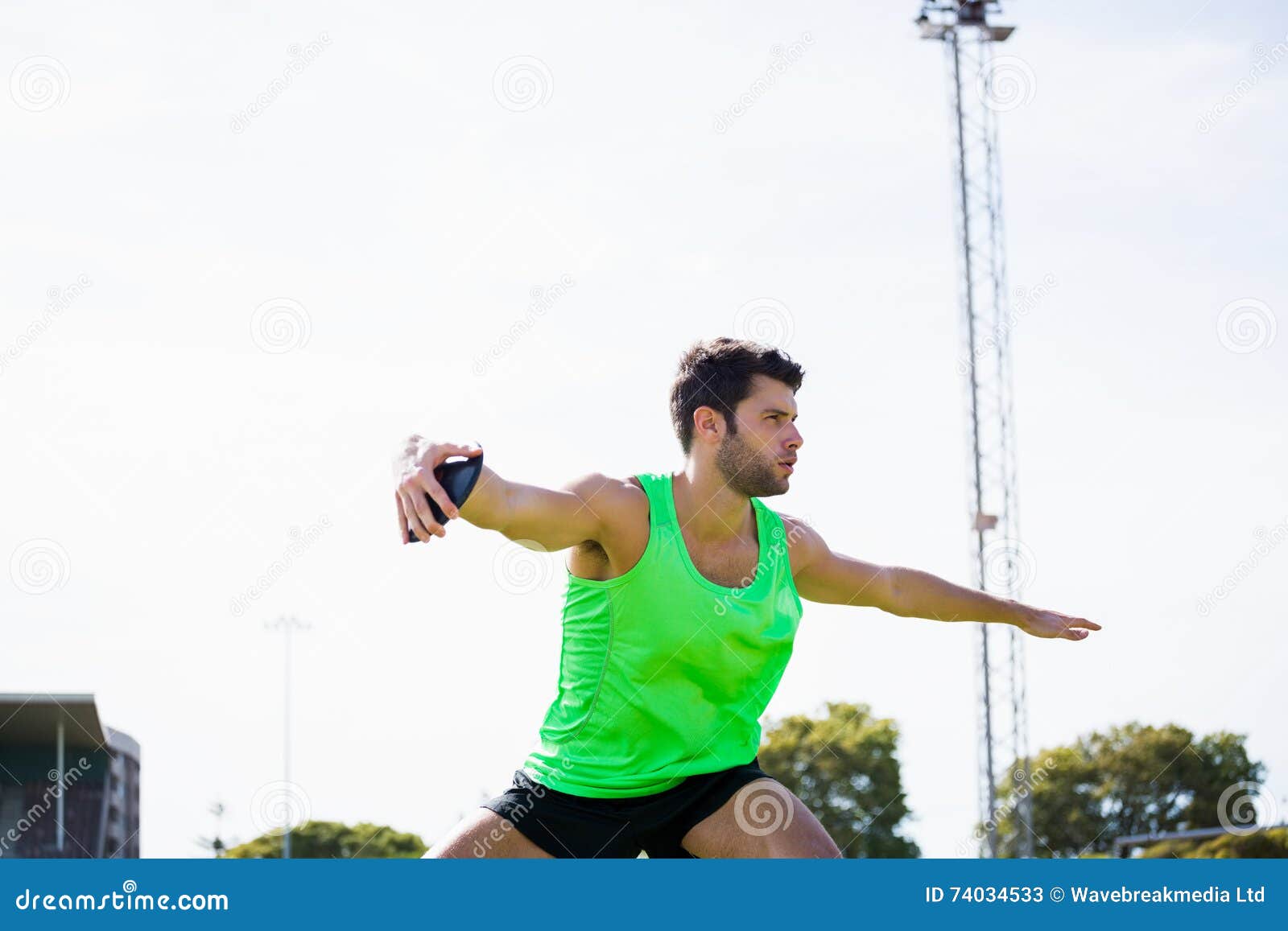 Athlete about To Throw a Discus Stock Image - Image of throw, aiming ...