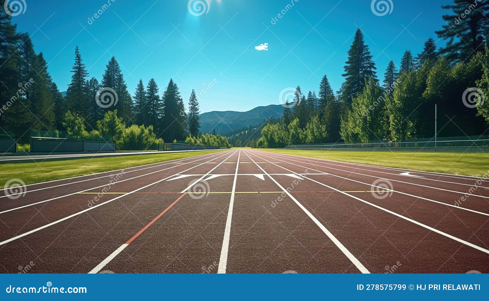 Athlete Track or Running Track with Nice Scenic. Generative Ai Stock ...