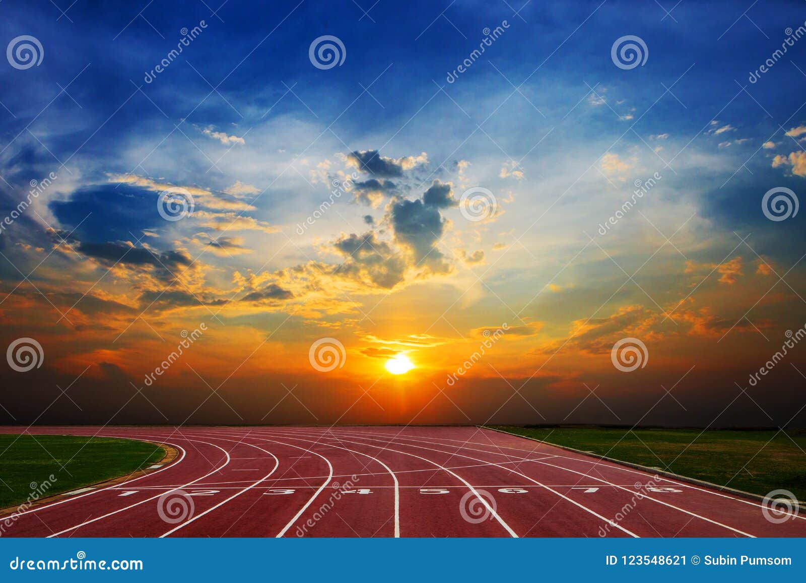 Athlete Track or Running Track with Nice Scenic Stock Image - Image of ...