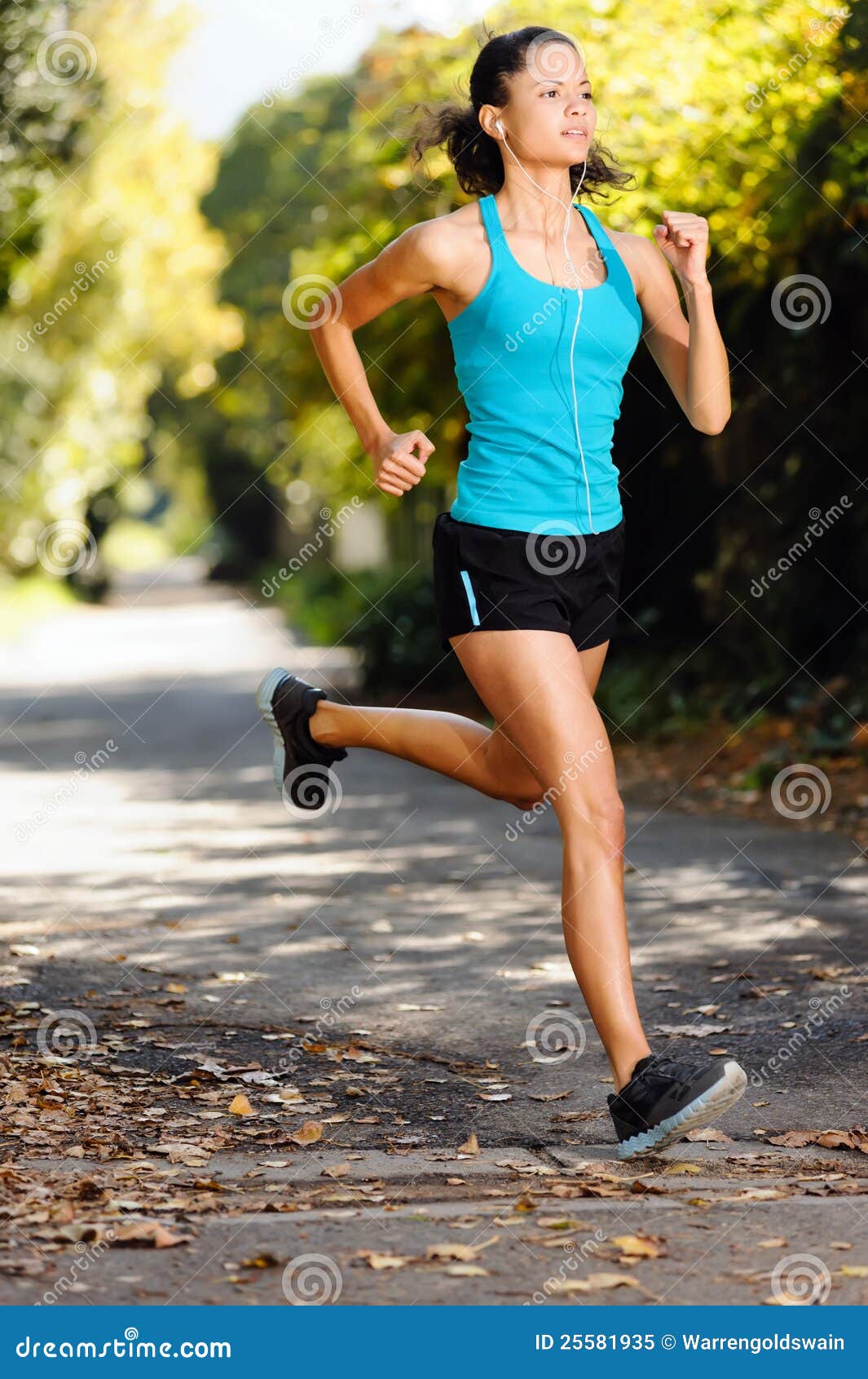 Athlete training alone stock image. Image of headphones - 25581935