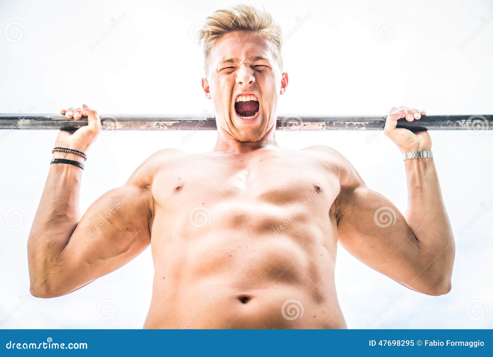 Athlete training at bar stock image. Image of crossfit - 47698295