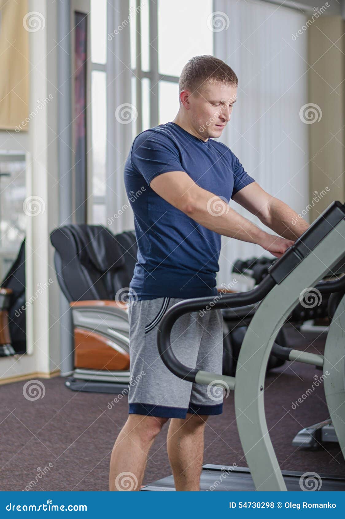 Athlete on the treadmill stock photo. Image of lifestyle - 54730298