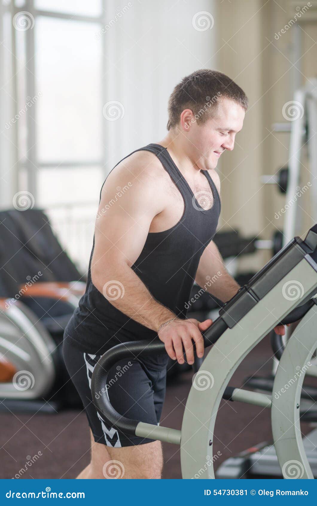 Athlete on the treadmill stock image. Image of clothing - 54730381