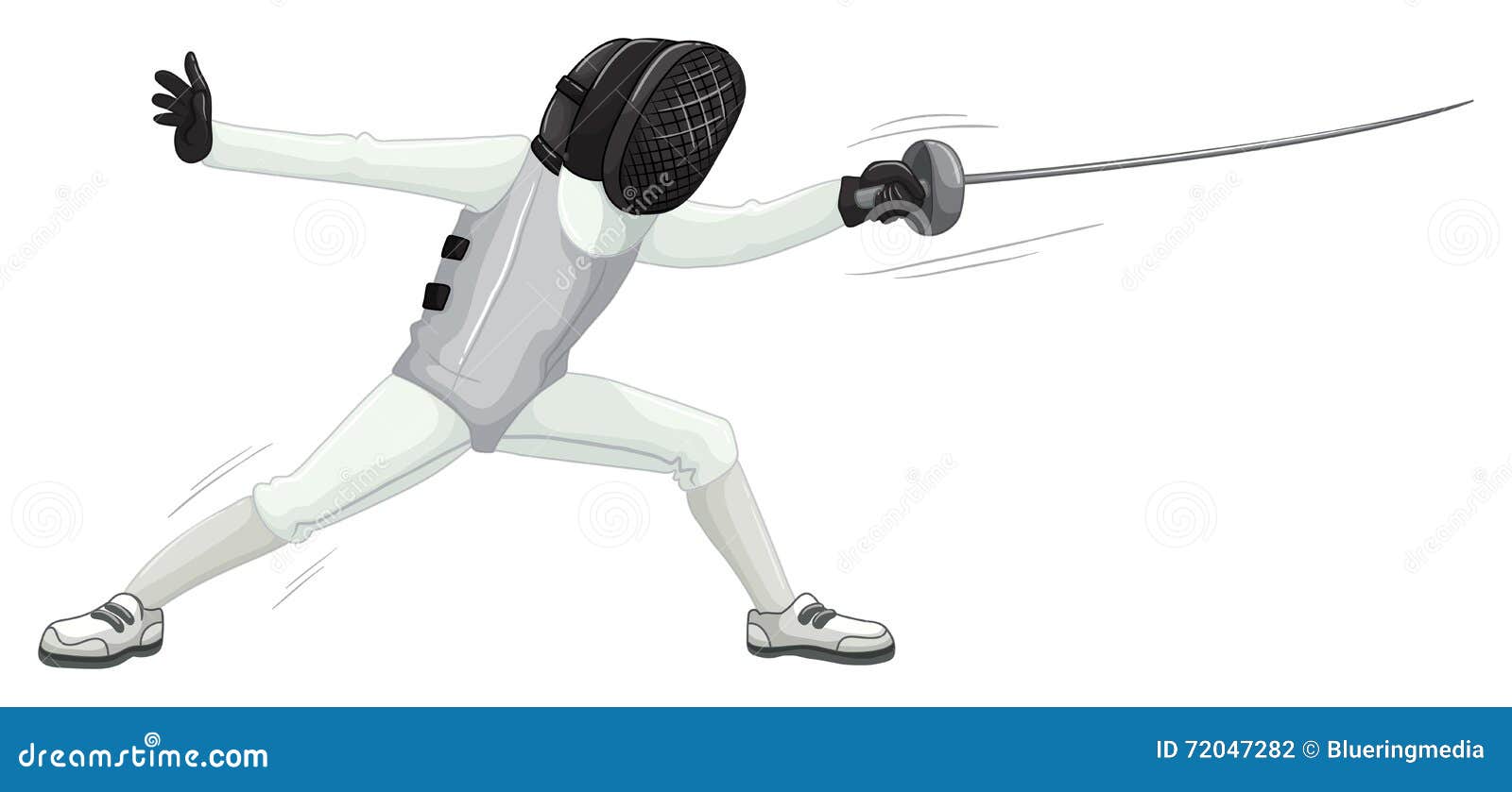 Athlete in Uniform Doing Fencing Stock Vector - Illustration of graphic ...
