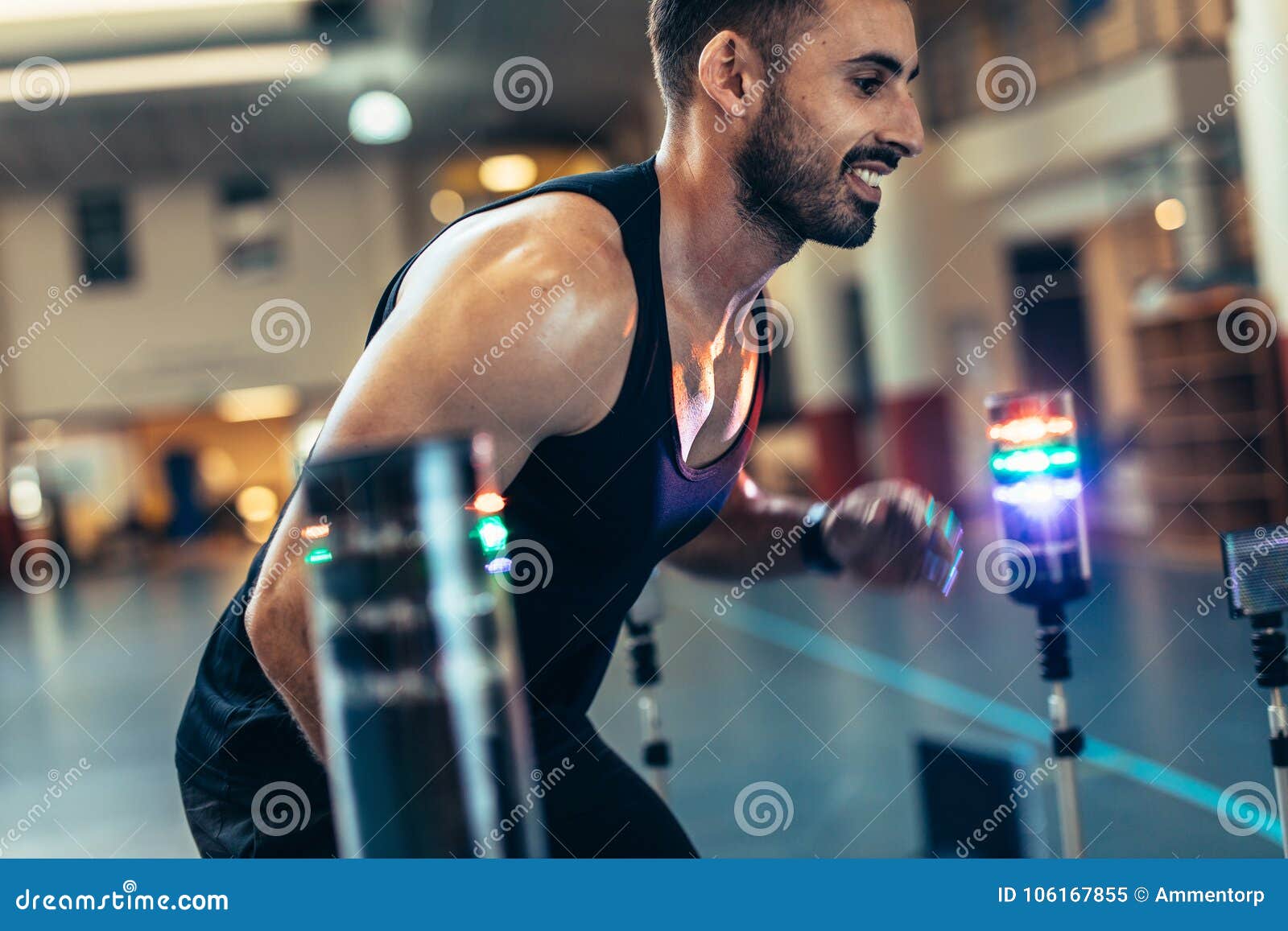 Athlete Using a Visual Stimulus System for Improving Reaction Ti Stock ...