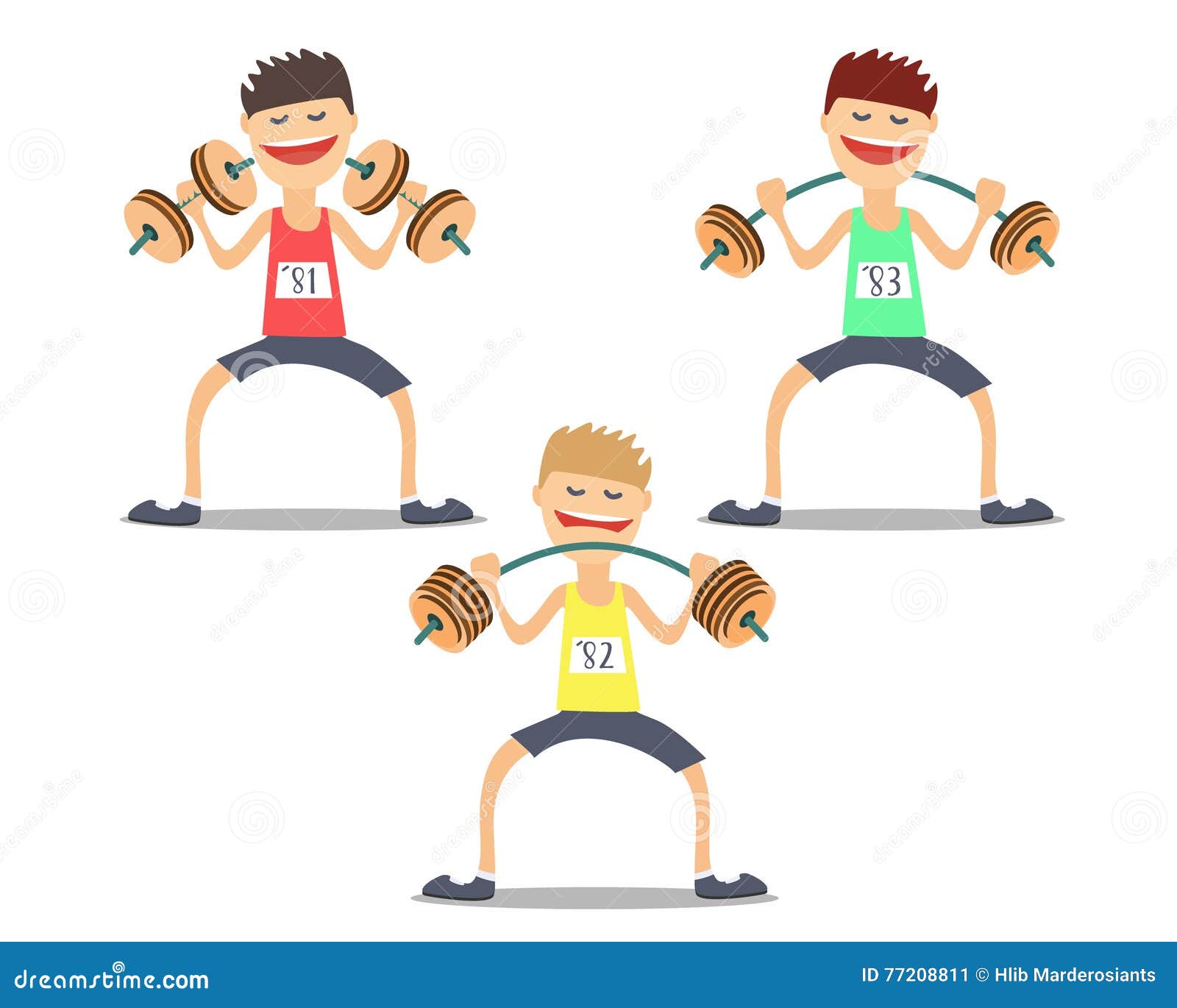 Athlete Weightlifter Doing Exercises Difficult .Vektor Stock ...