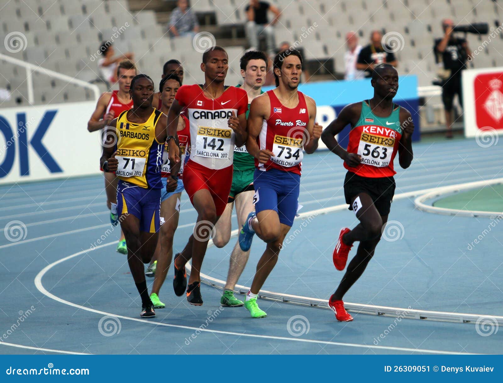 Athletes in the 800 Meters on the 2012 IAAF World Editorial Photo ...
