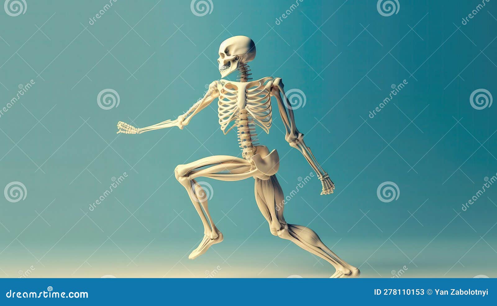 Athletes Bones Supporting the Body. Generative AI Stock Illustration ...