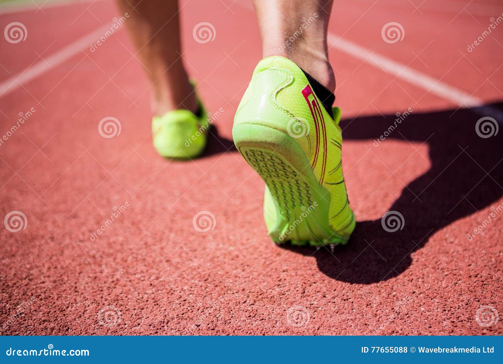 Athletes Feet Running on the Racing Track Stock Photo - Image of ...
