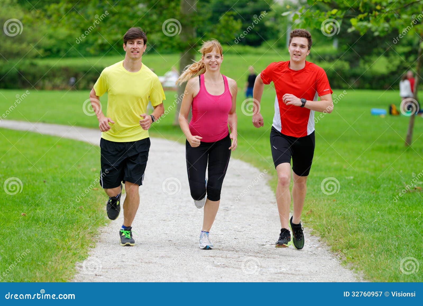 Athletes Jogging in the Park Stock Image - Image of male, action: 32760957