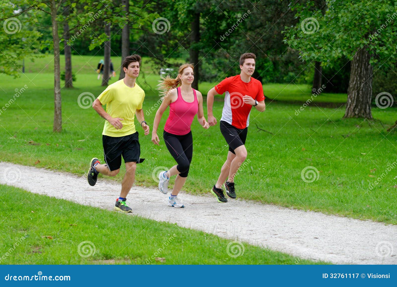 Athletes Jogging in the Park Stock Image - Image of jogging, front ...