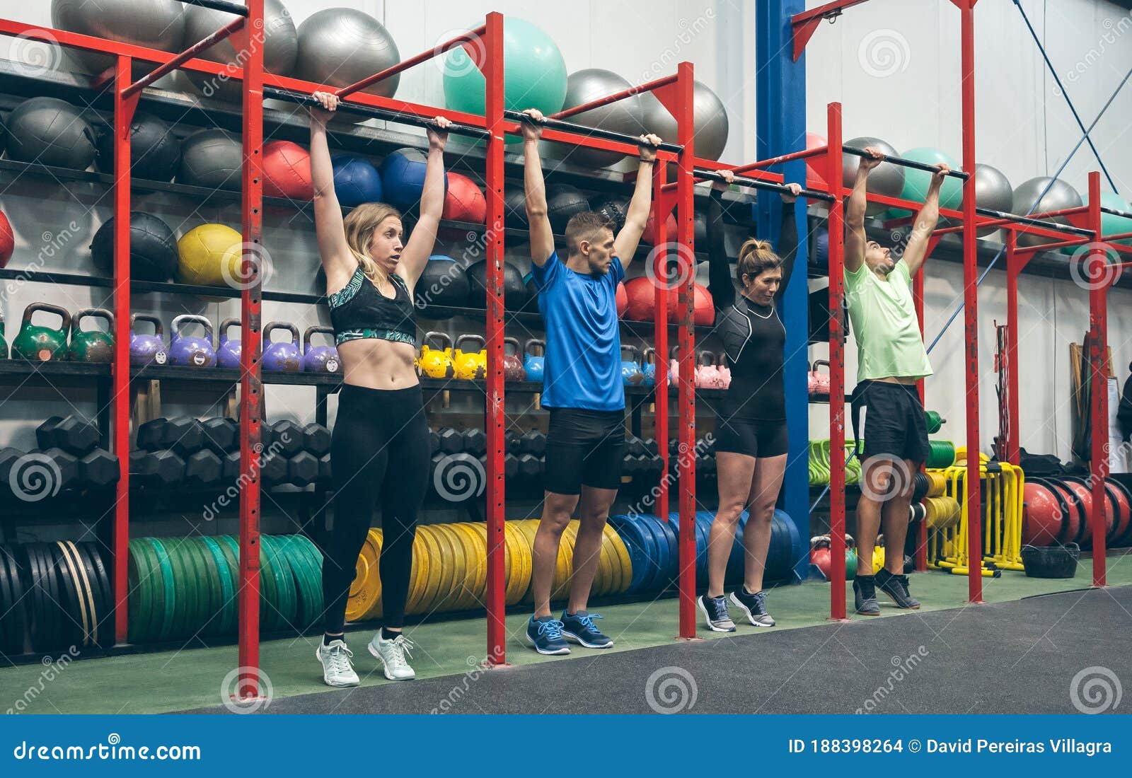 Athletes Ready To Do Pull Ups in the Box Stock Photo - Image of active ...