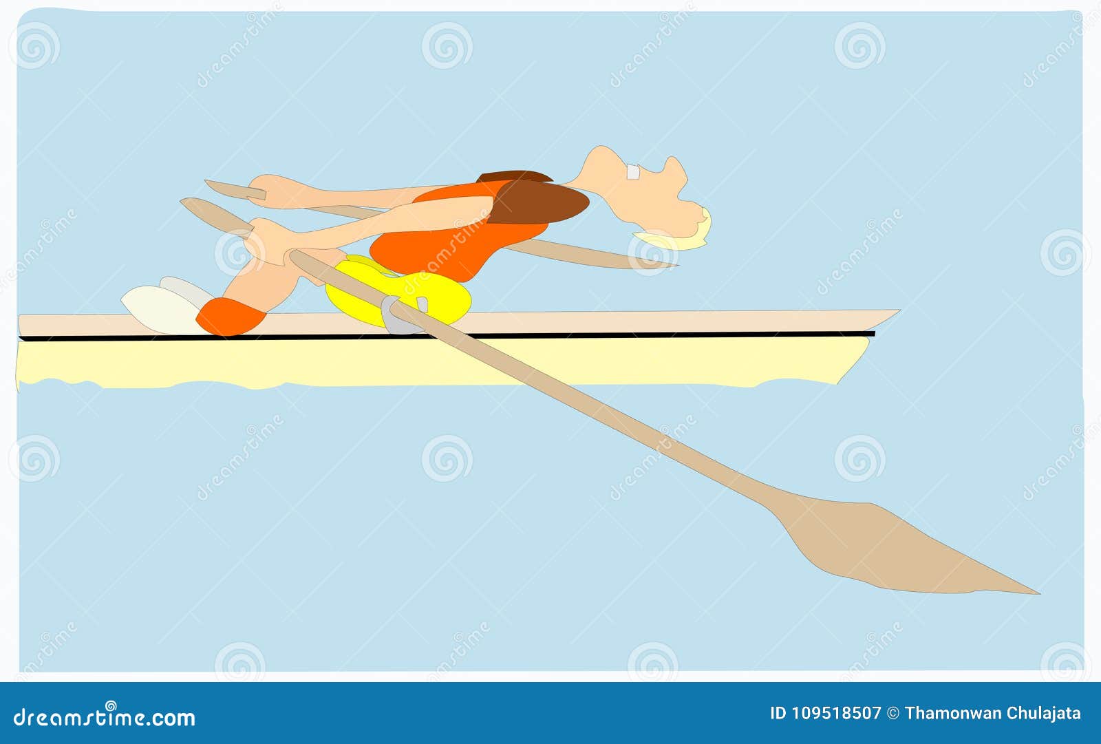 The athletes rowing stock vector. Illustration of people - 109518507