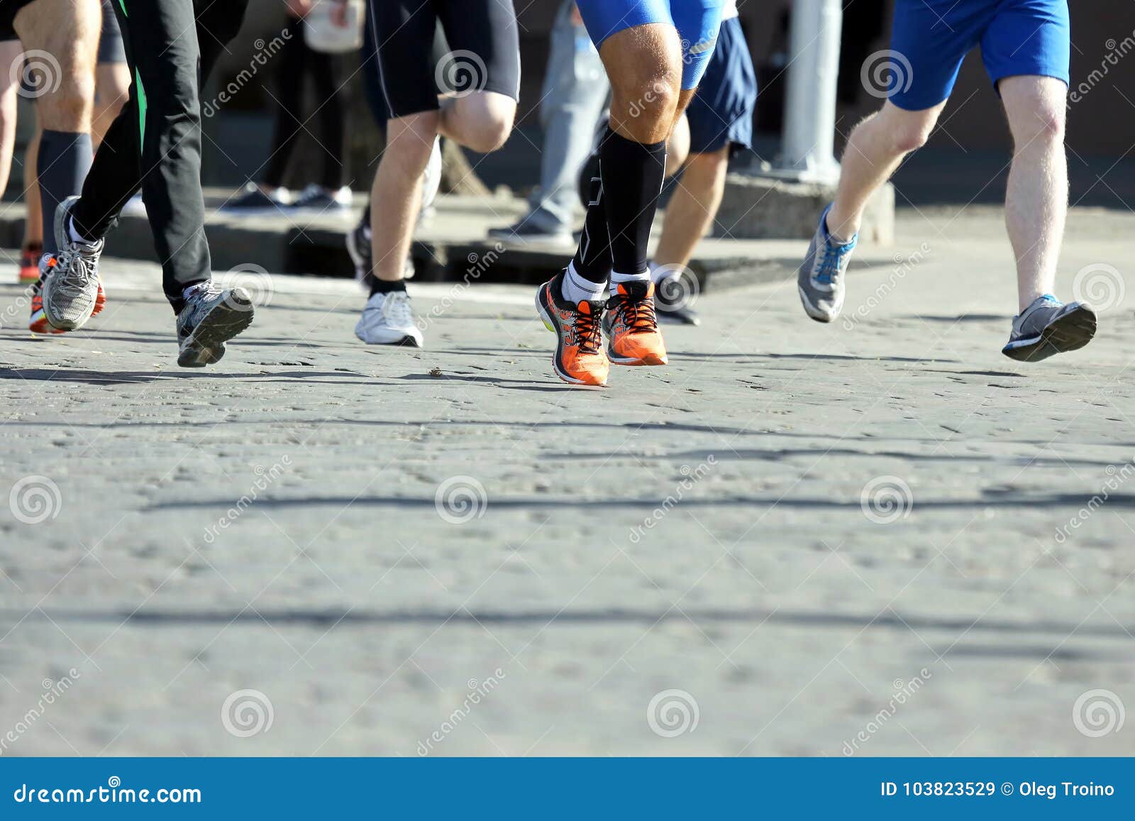 Athletes Run Marathons on the Pavement Stock Image - Image of muscle ...