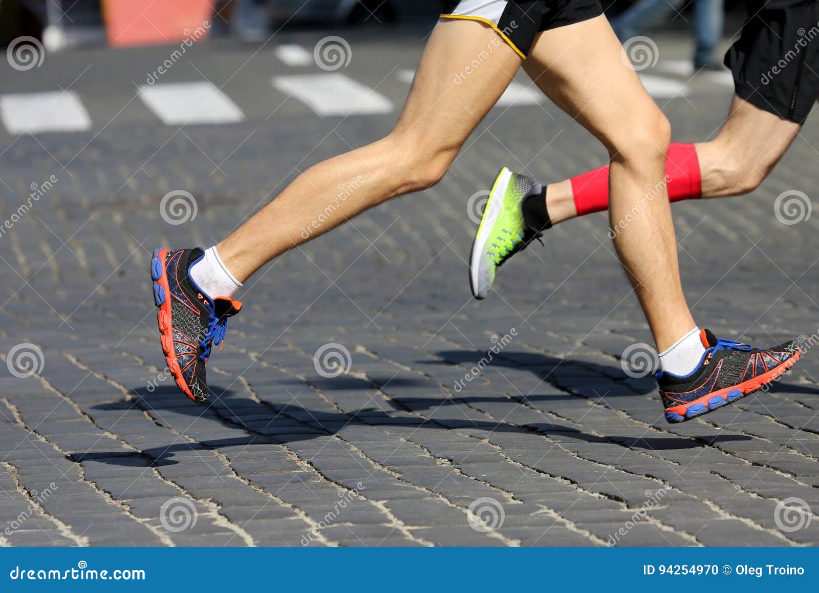 Athletes Run Marathons on the Pavement Stock Photo - Image of ...