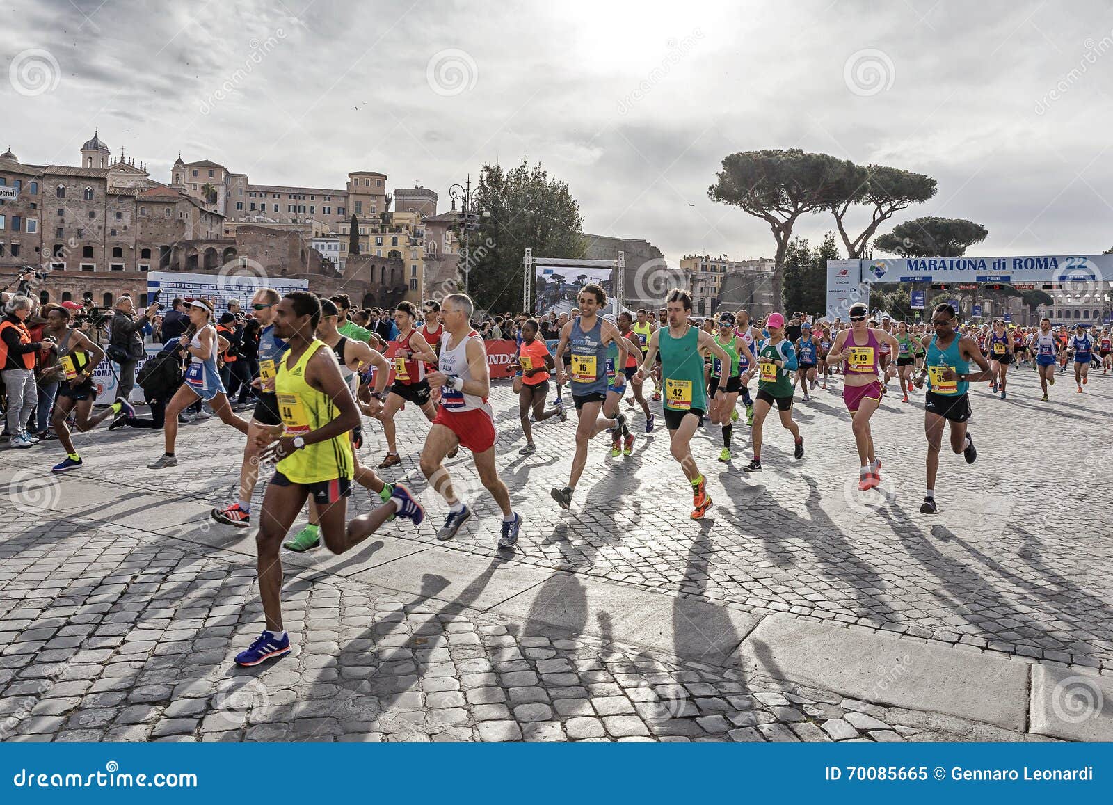 Athletes at the Start of the Rome Marathon in 2016 Editorial Image ...