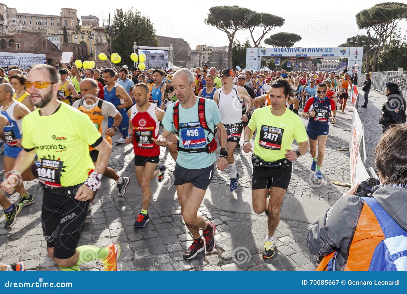 Athletes at the Start of the Rome Marathon in 2016 Editorial ...