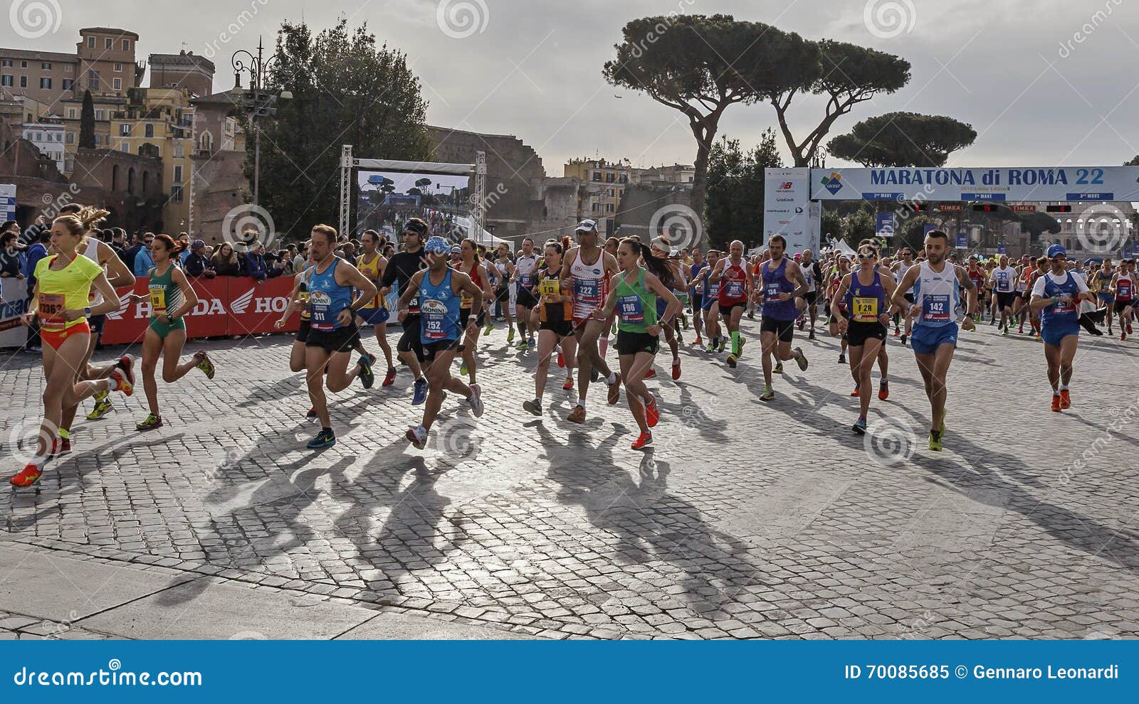 Athletes at the Start of the Rome Marathon in 2016 Editorial Image ...