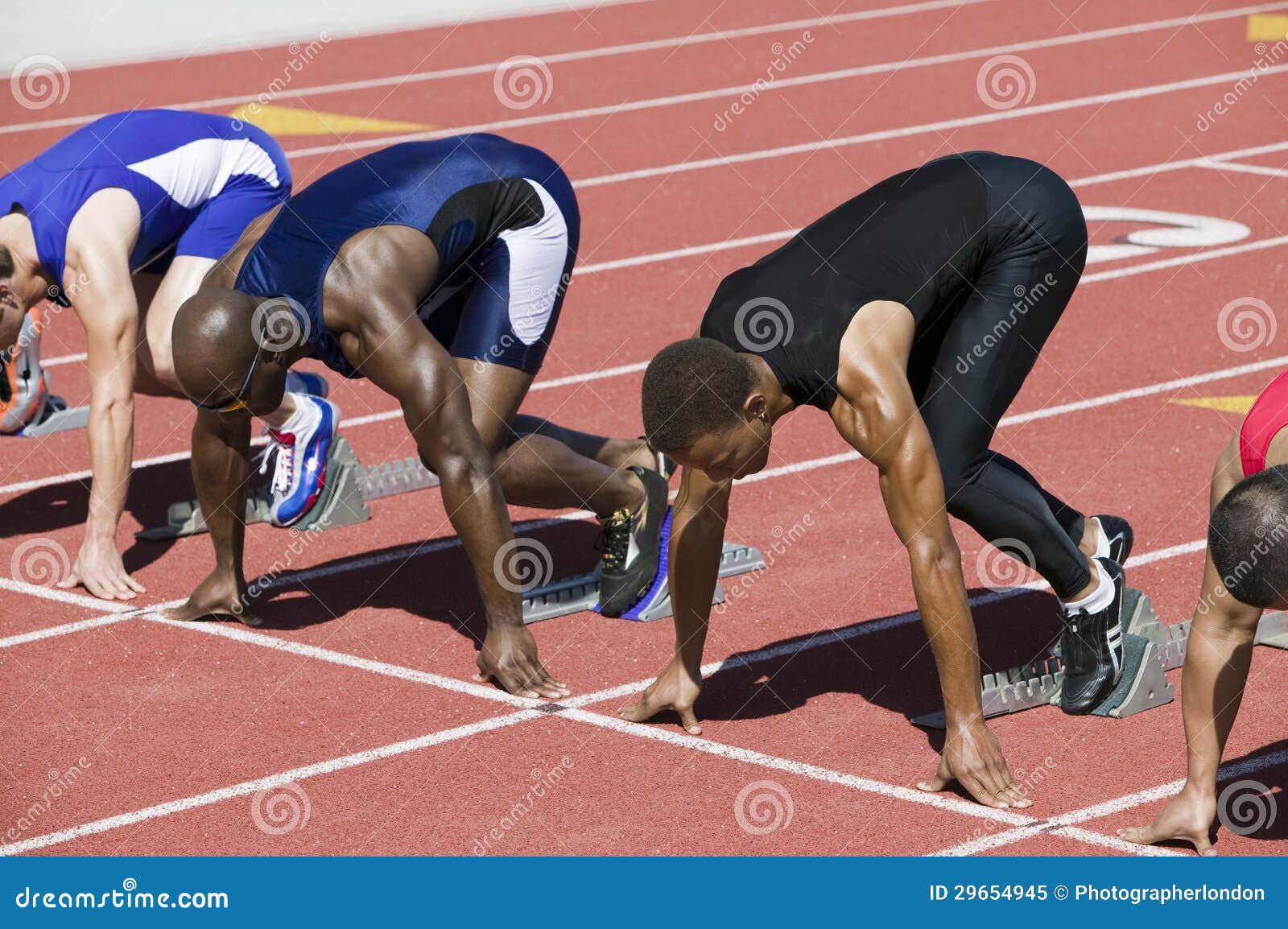 Athletes at the Starting Line Stock Image - Image of american ...
