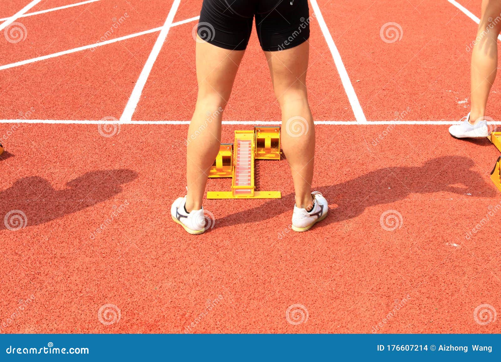 The Athletes are at the Starting Line Stock Photo - Image of muscular ...