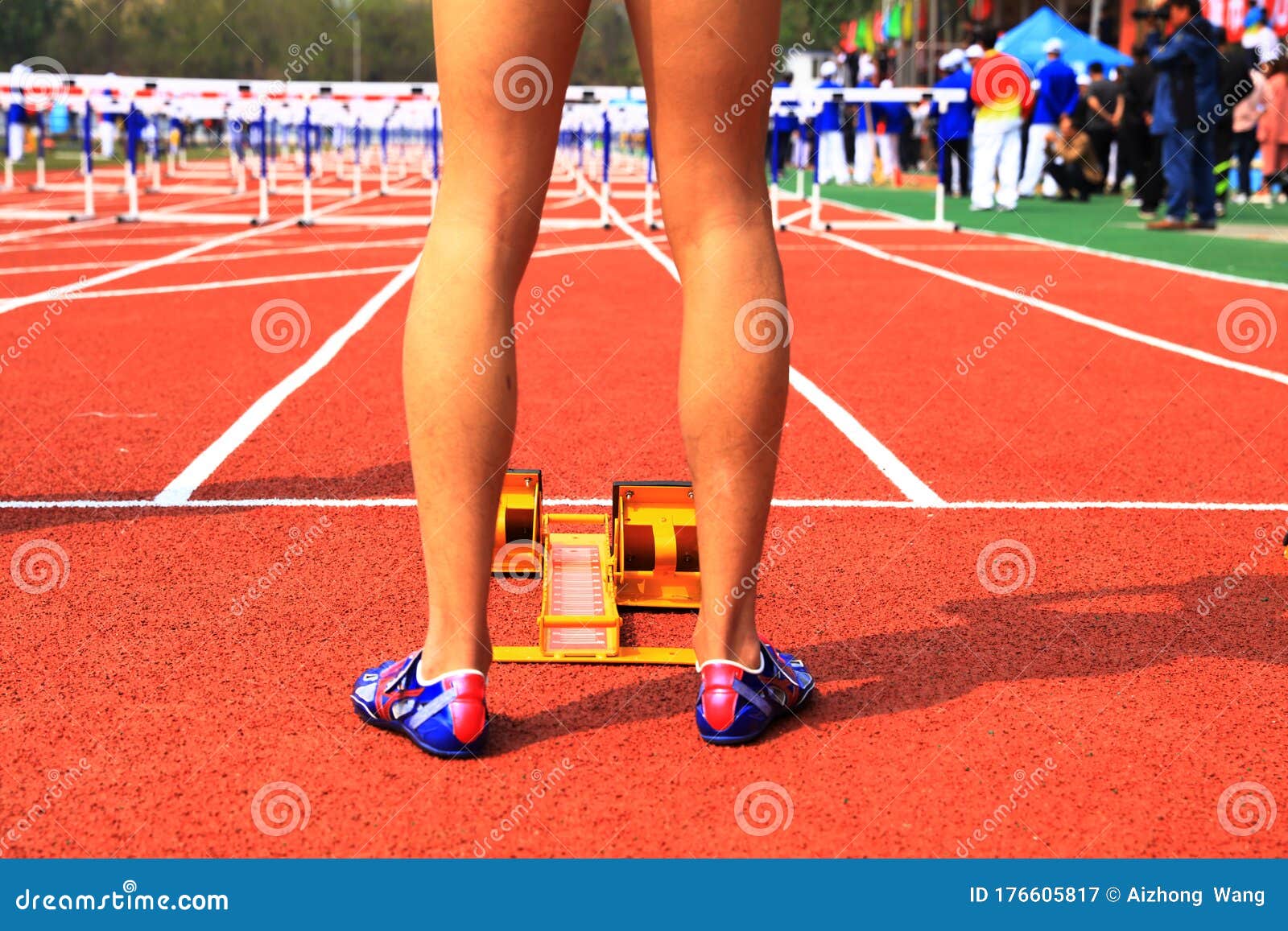 The Athletes are at the Starting Line Stock Image - Image of field ...