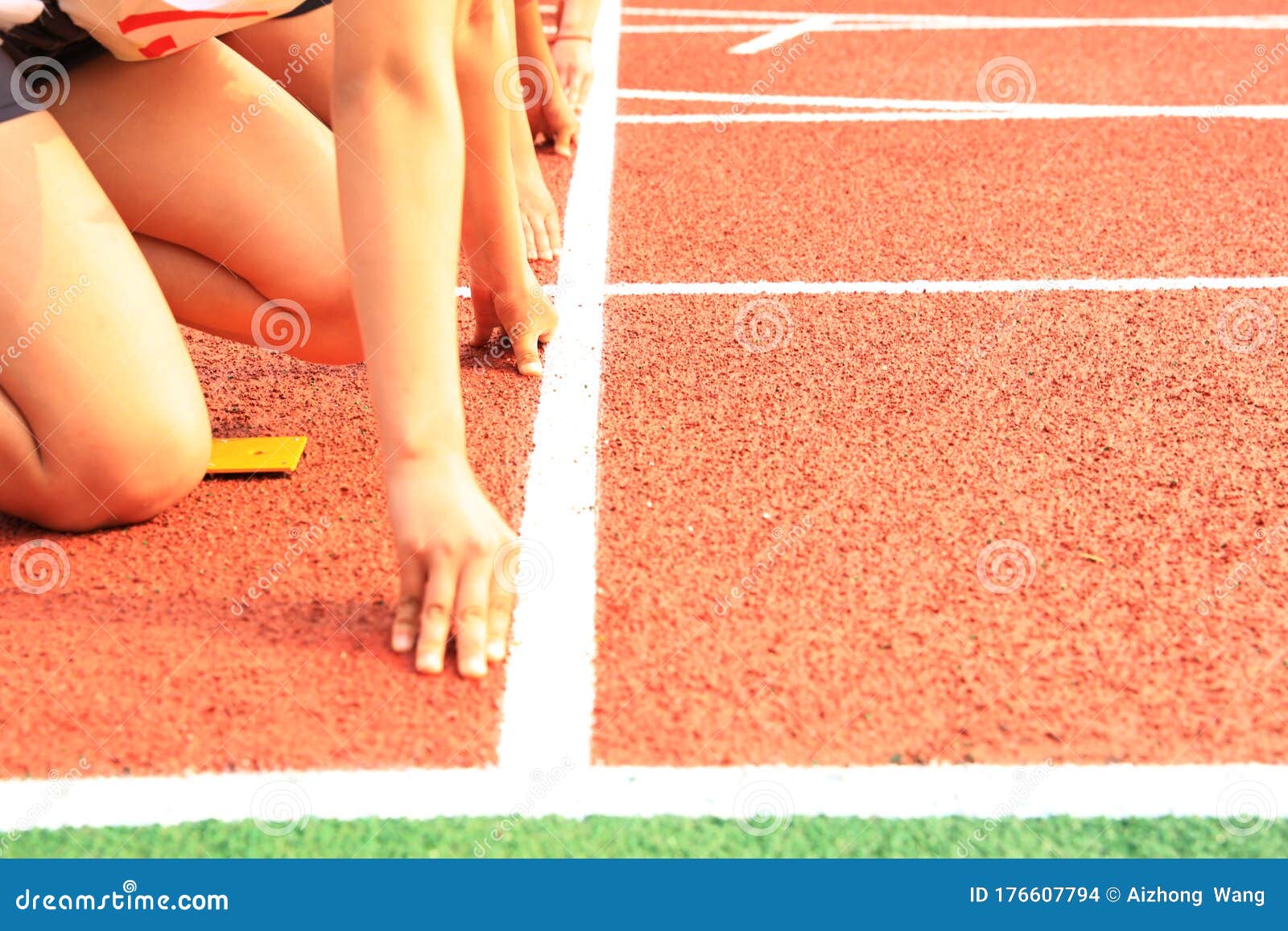 The Athletes are at the Starting Line Stock Photo - Image of adult ...