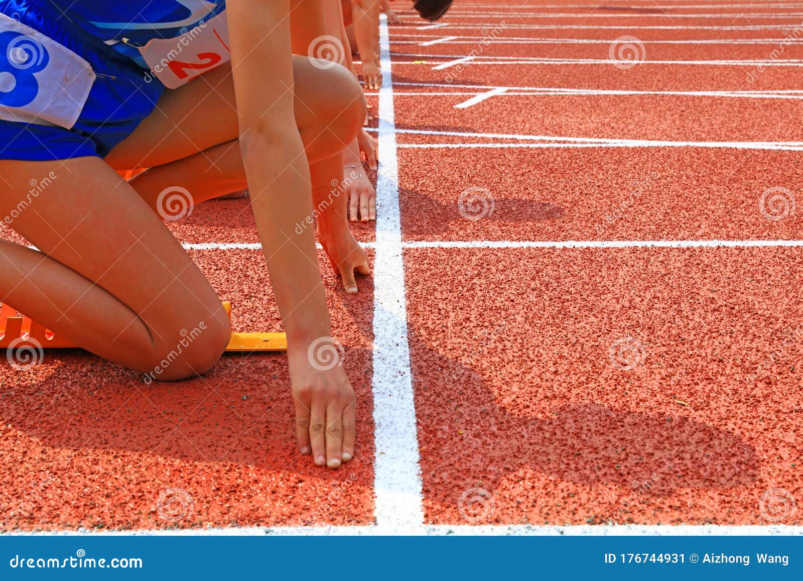 The Athletes are at the Starting Line Stock Image - Image of ...