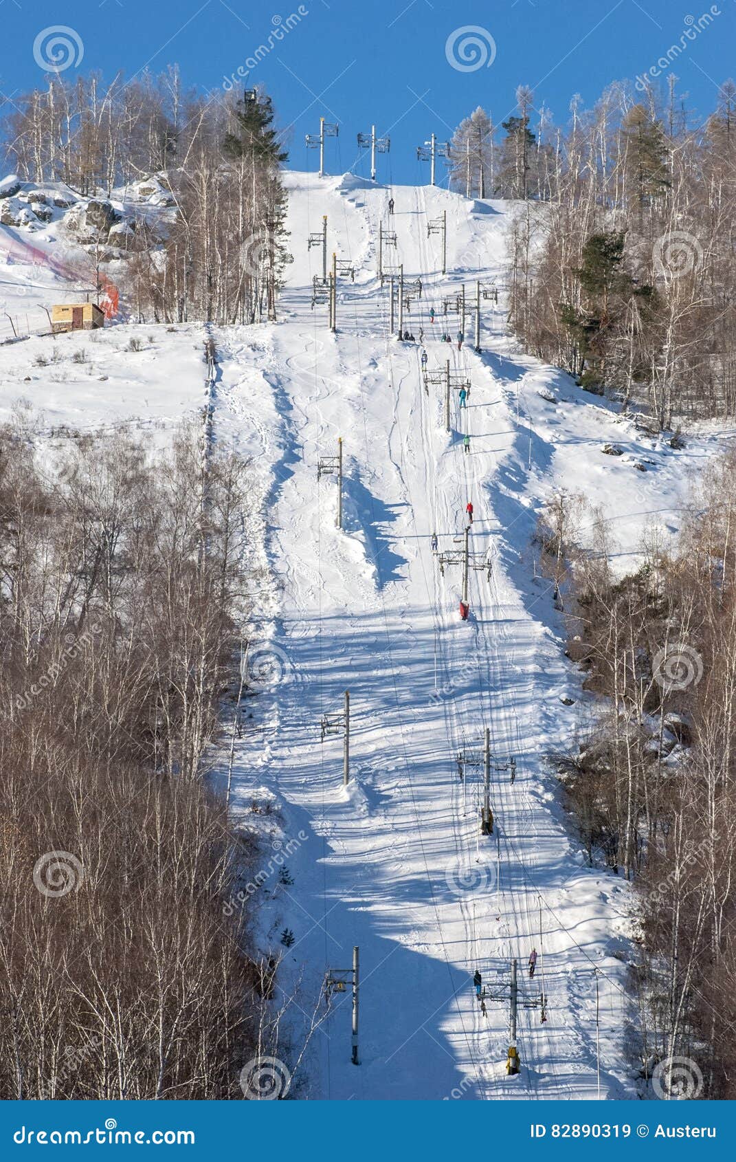 Athletes on the Surface Lift on the Route Stock Image - Image of ...
