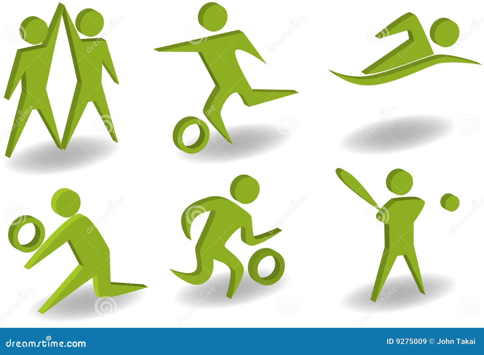 Athletic 3D Icon Set stock vector. Illustration of athletic - 9275009