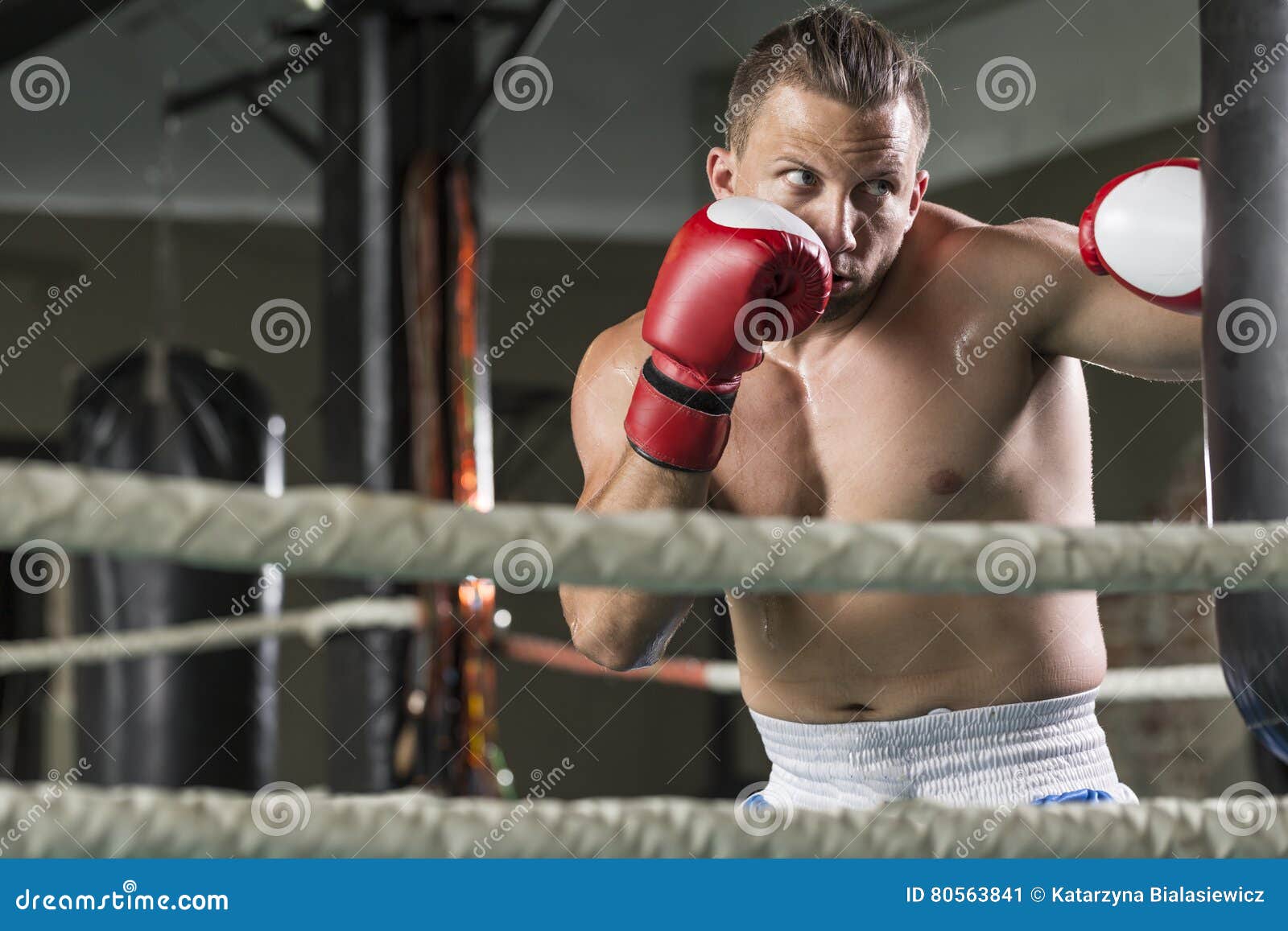 Athletic Boxer during Hard Workout Stock Image - Image of athletic ...