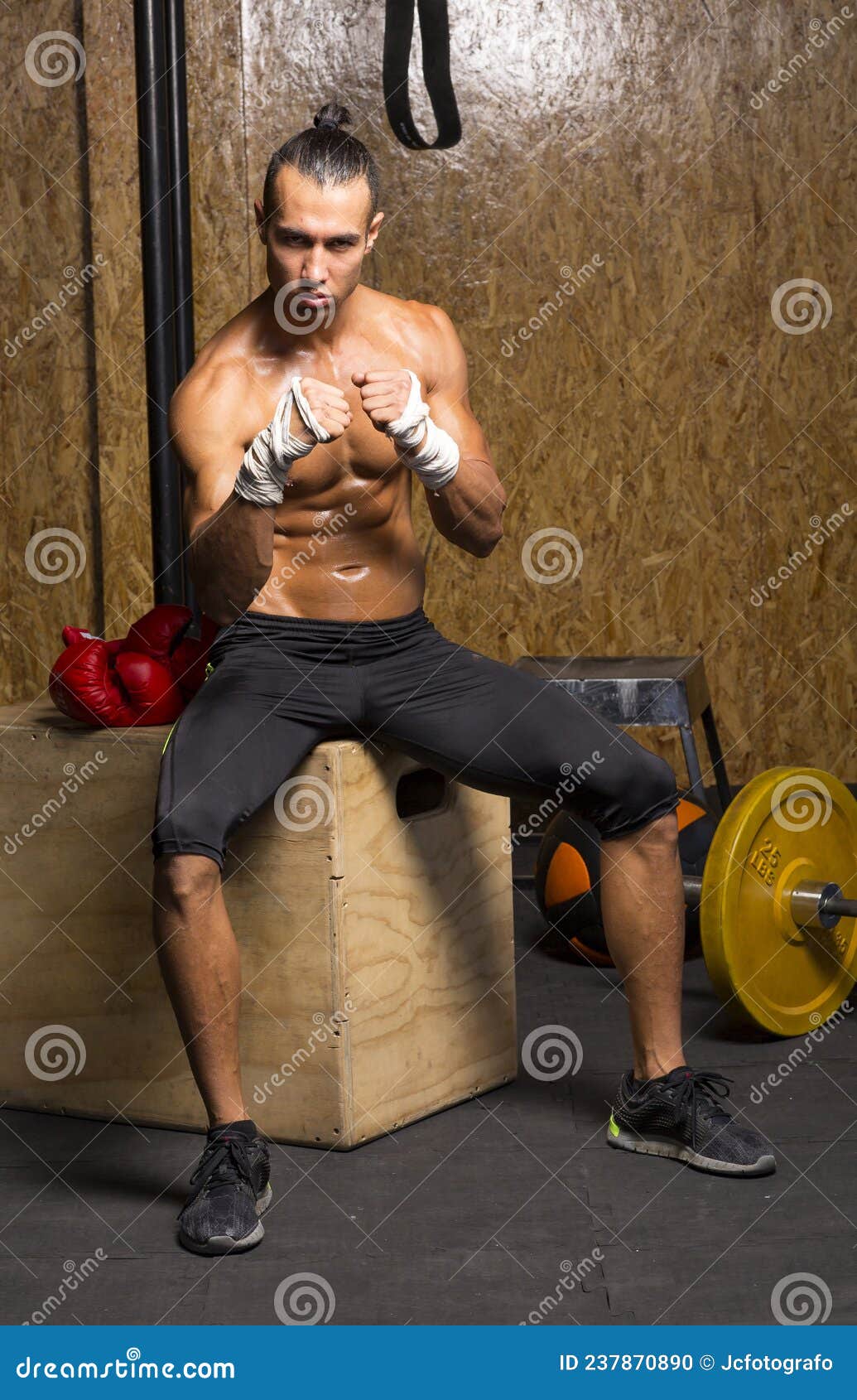Young muscular man in gym stock photo. Image of bodybuilder - 237870890
