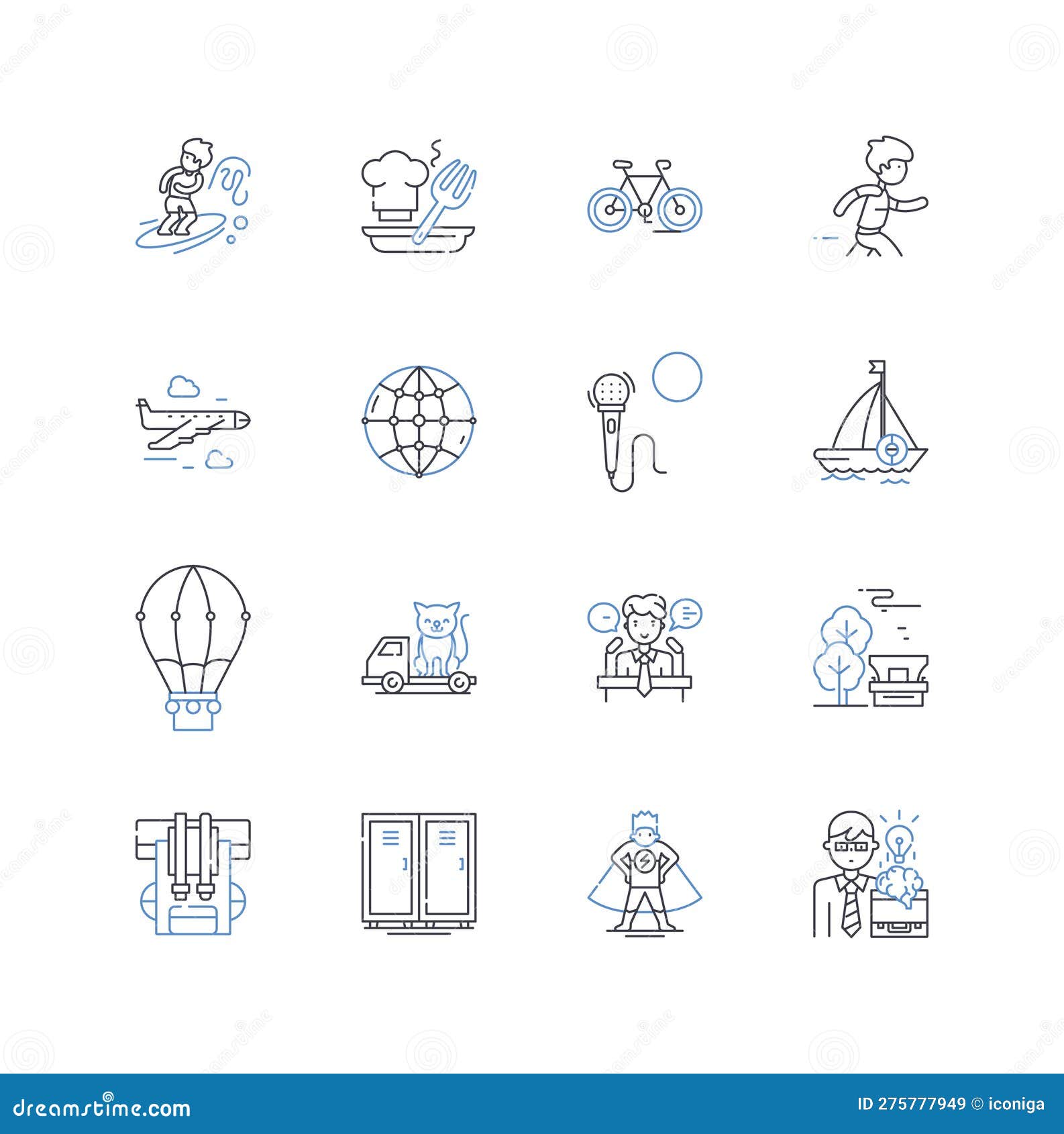 Athletic Challenges Line Icons Collection. Endurance, Stamina, Agility ...