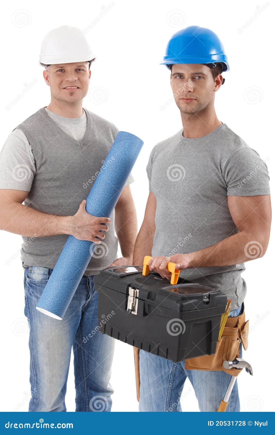 Athletic Contractor with Engineer Guy Stock Photo - Image of architect ...