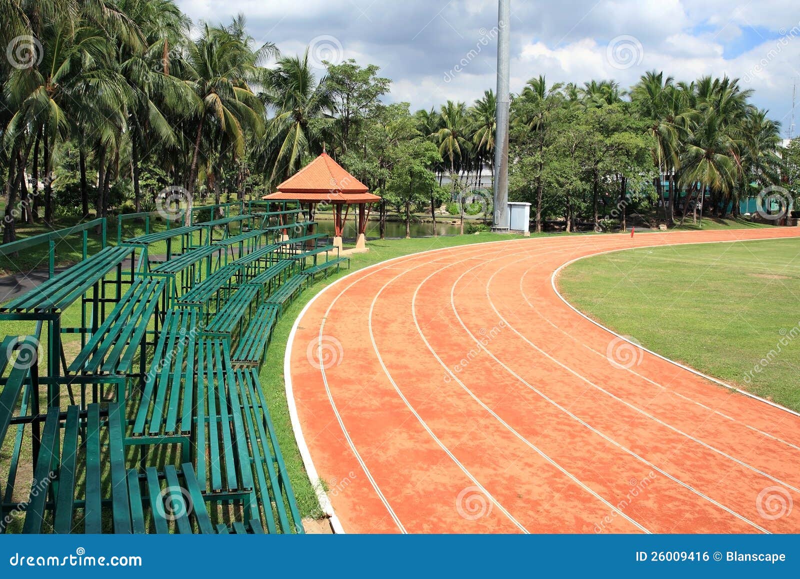 Athletic Curved Running Track Stock Photo - Image of stadium, closeup ...