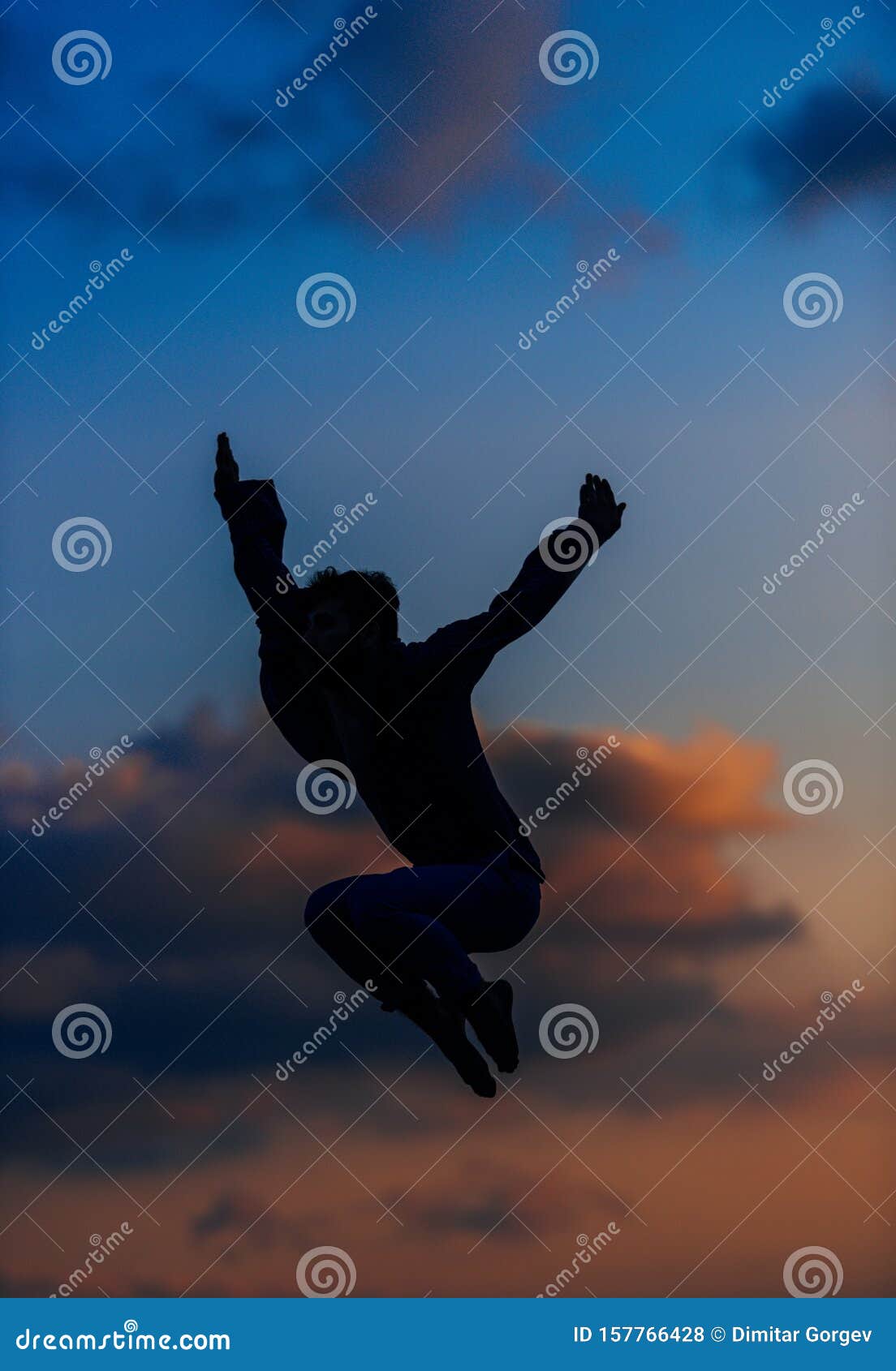 Athletic Dancer in a Super Jumping Pose Stock Photo - Image of dramatic ...