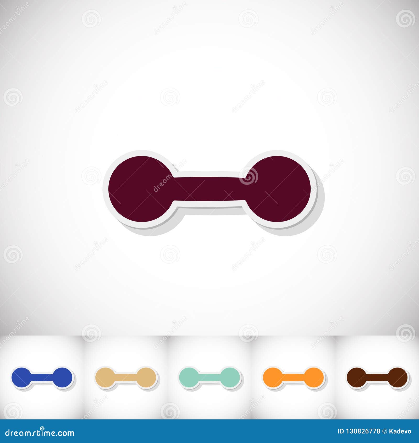 Athletic Dumbbell. Flat Sticker with Shadow on White Background Stock ...