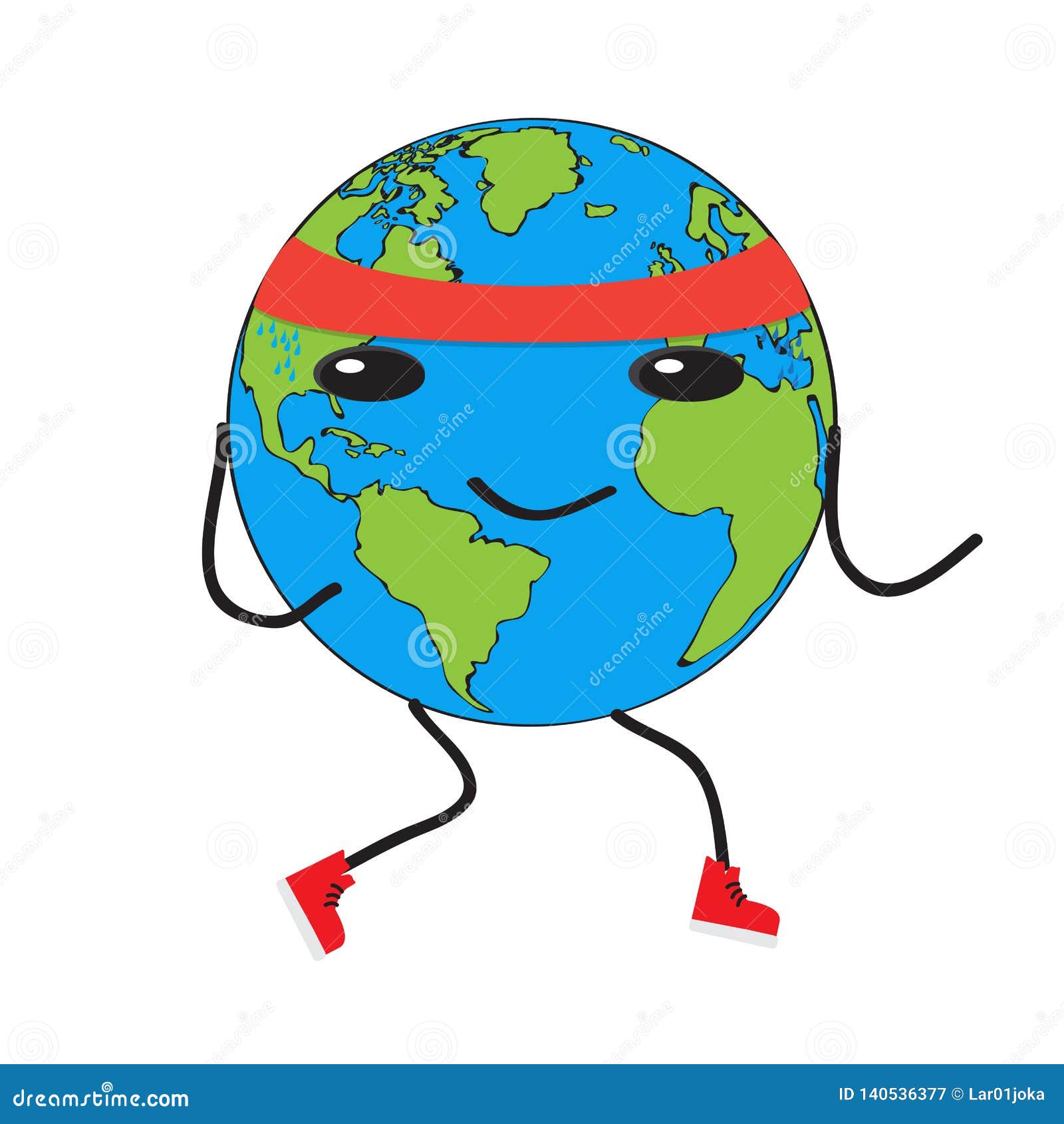 Athletic Earth Planet Cartoon Stock Vector - Illustration of world ...