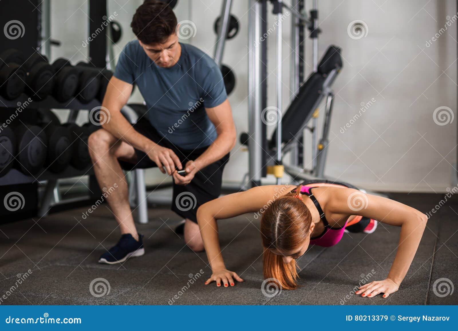 Athletic Girl Performs Push-ups Stock Image - Image of fitness, beauty ...