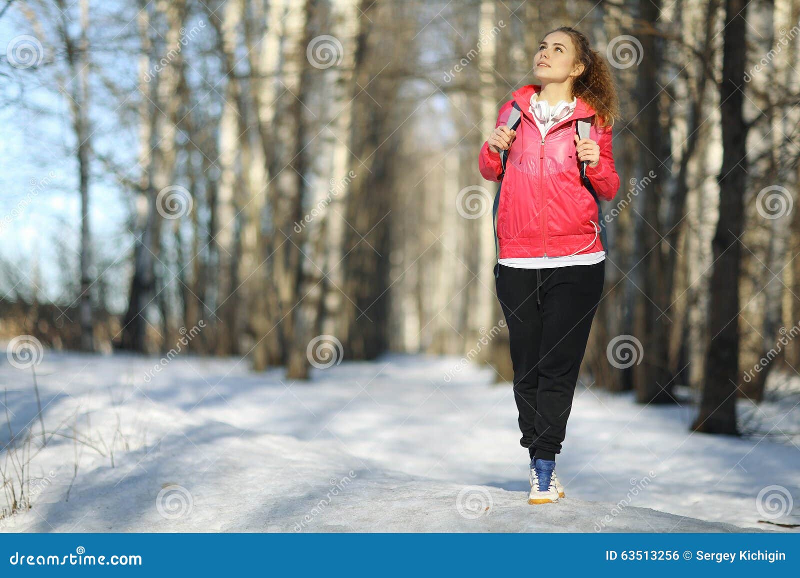 Athletic Girl on a Walk in the Park Stock Photo - Image of music, melts ...