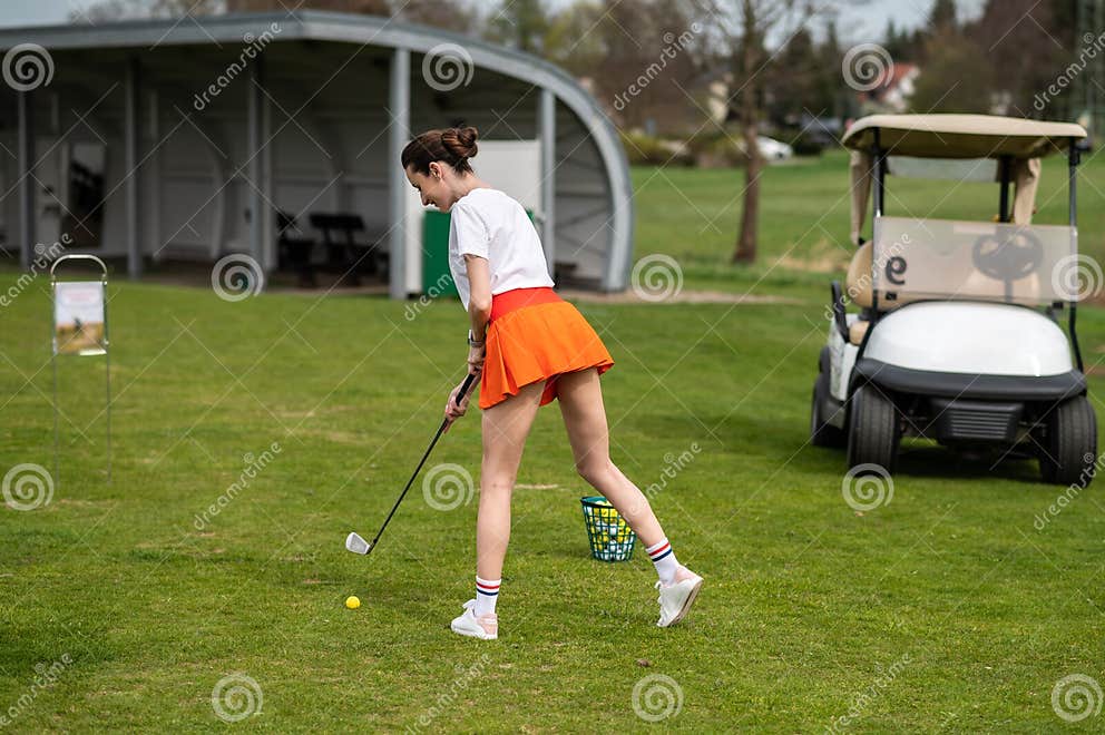 Athletic Golfer is Demonstrating Activity on the Course Stock Image ...