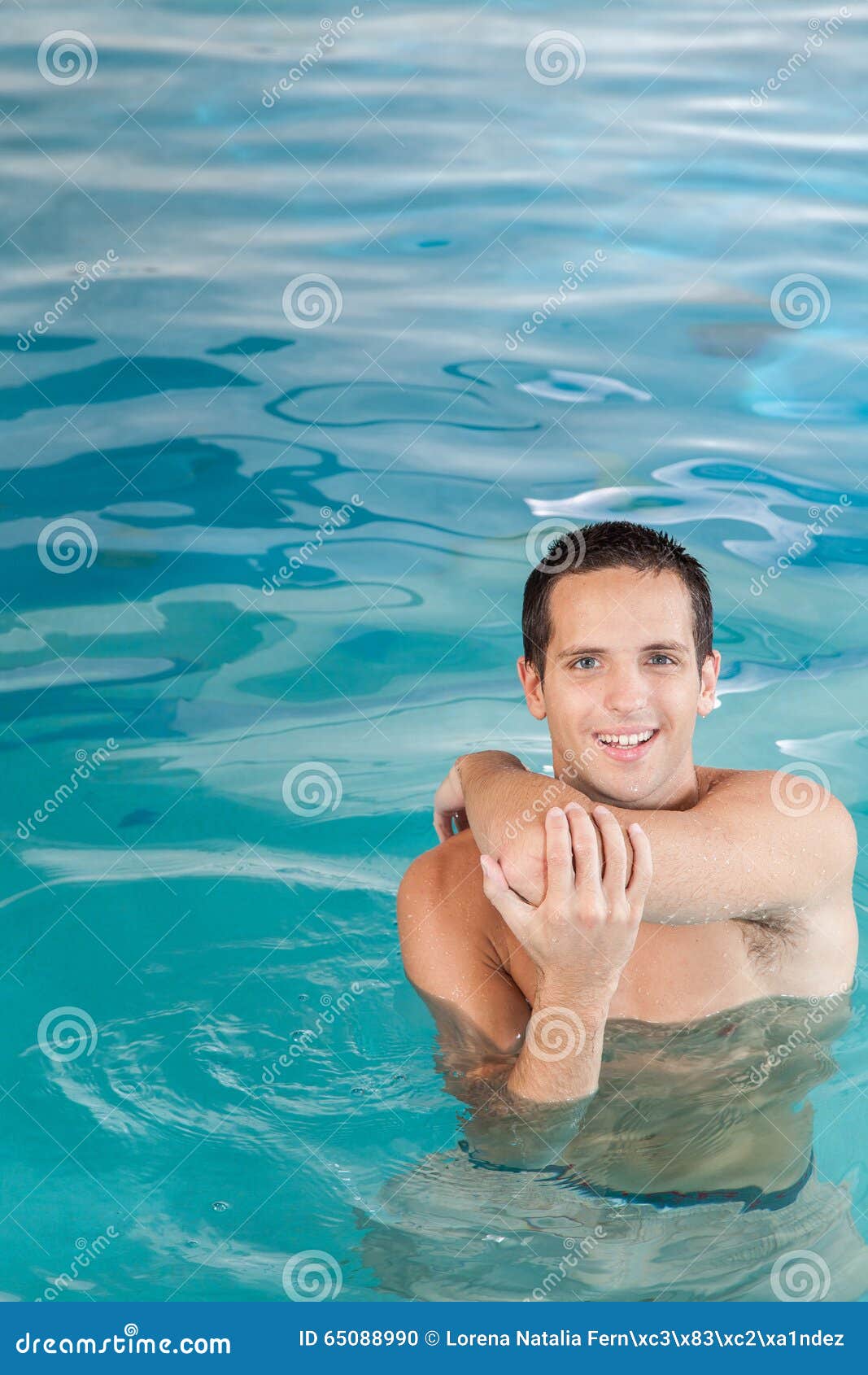 Athletic Guy Inside the Pool Stock Photo - Image of hotel, exercise ...