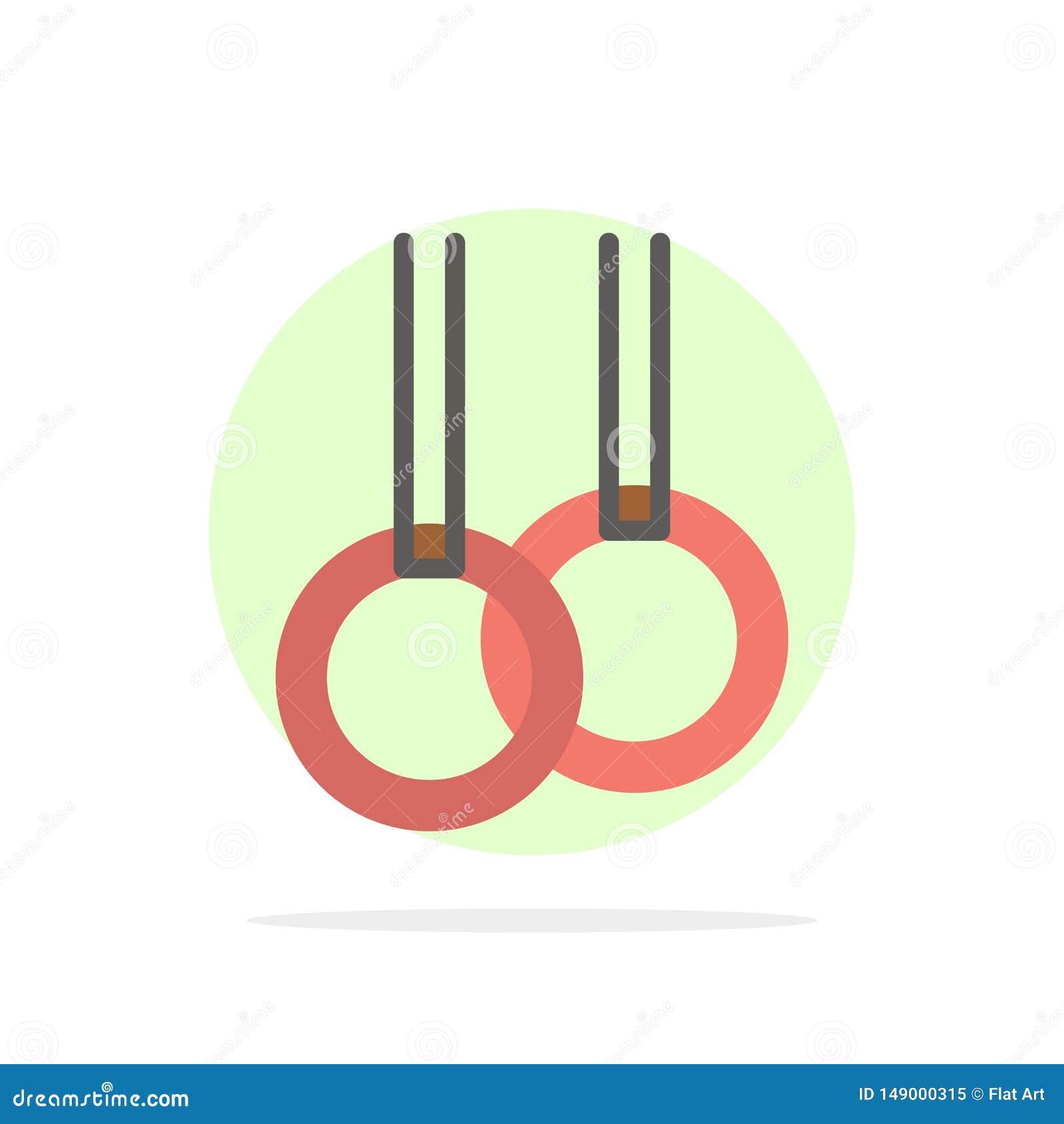 Athletic, Gymnastics, Rings Abstract Circle Background Flat Color Icon ...